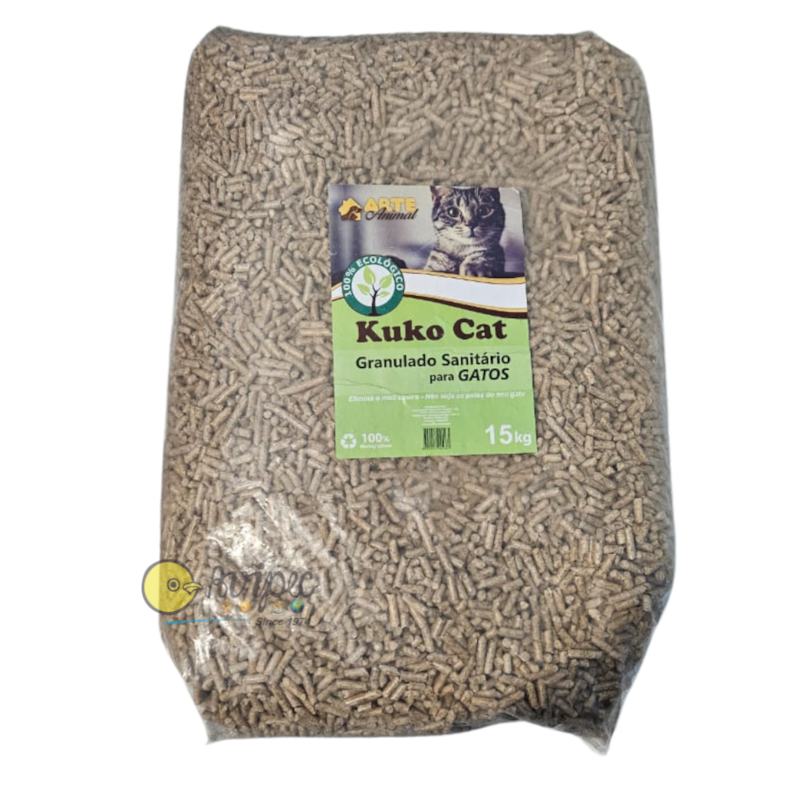 Granulado Madeira Kuko Cat 15kg Avipec Produtos